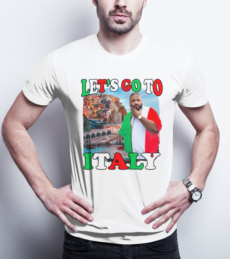 Funnyahhtees Let’s Go To Italy Dj Khaled Colorful Coastal Adventure T-Shirt