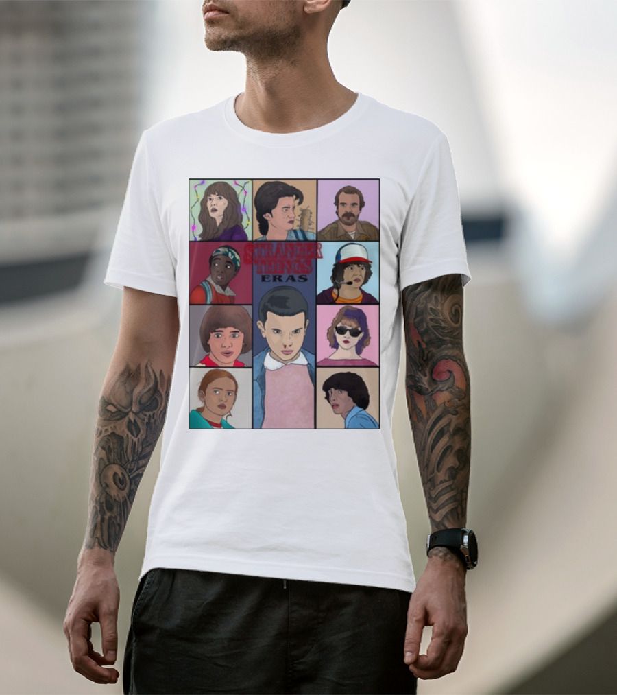 Stranger Things Eras Character Collage T-Shirt