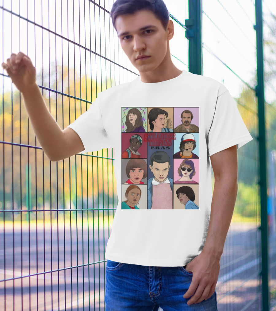 Stranger Things Eras Character Collage T-Shirt