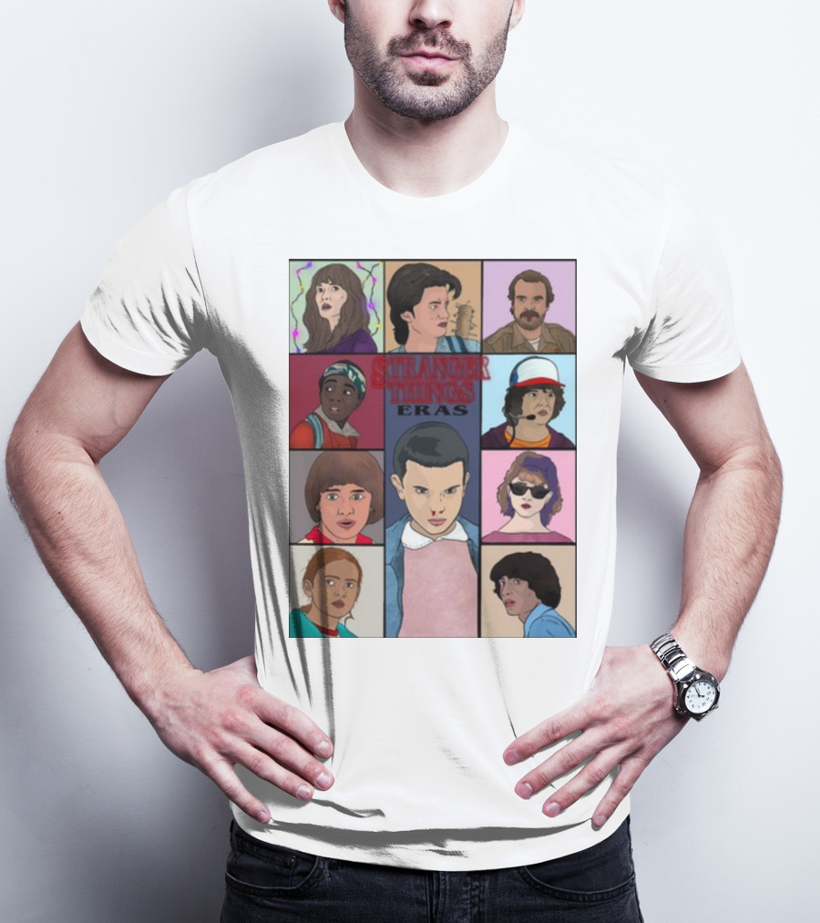 Stranger Things Eras Character Collage T-Shirt
