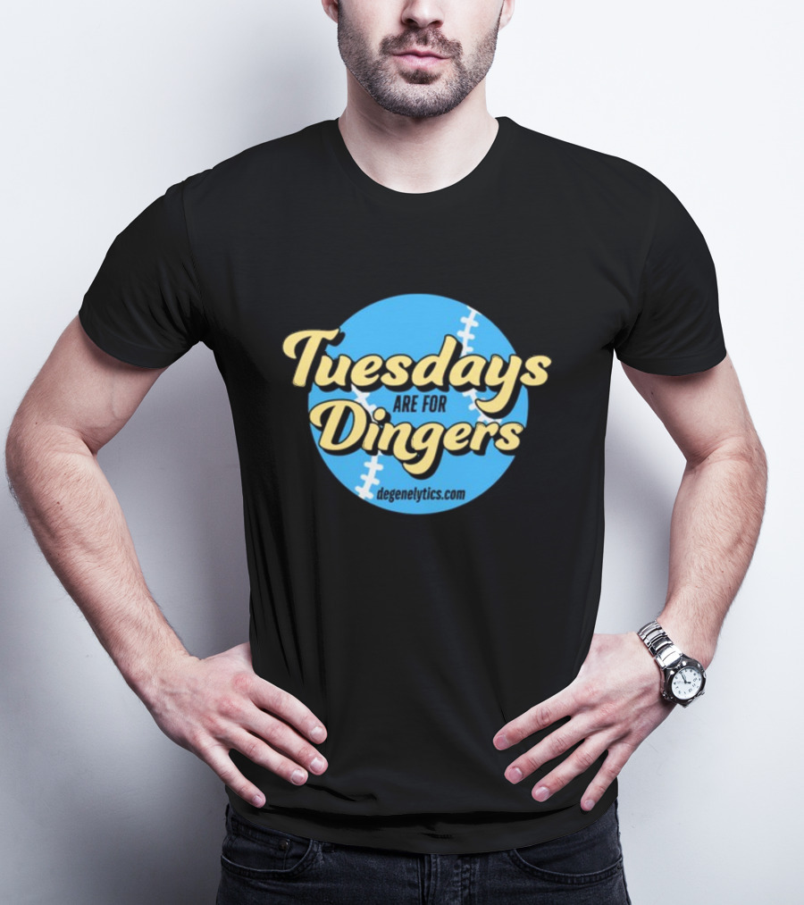 Tuesdays Are For Dingers Degeneltyics.com Football Stitch T-Shirt