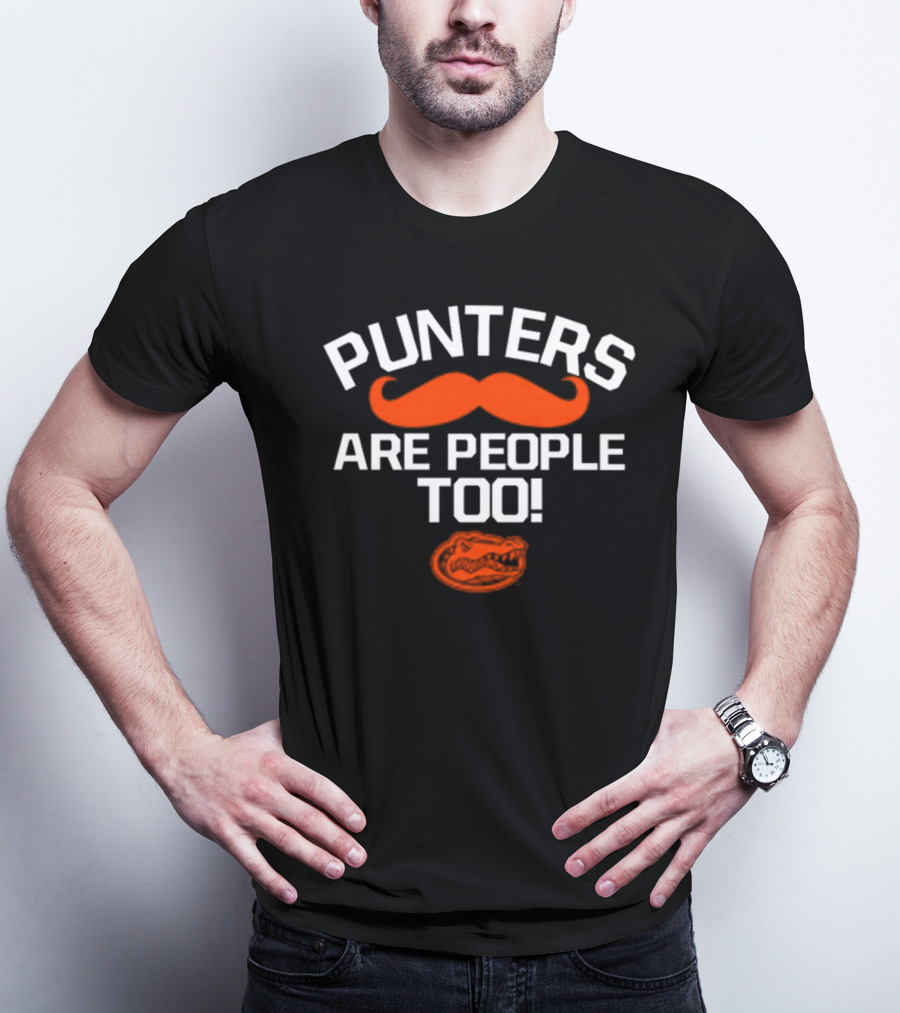 Punters Are People Too Alligator Moustache T-Shirt