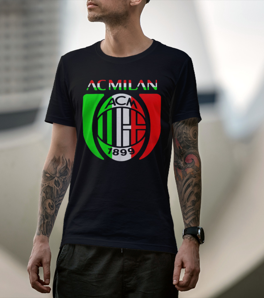 AC Milan ACM 1899 Logo Italy Flag T-Shirt