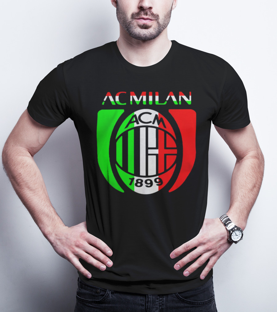AC Milan ACM 1899 Logo Italy Flag T-Shirt