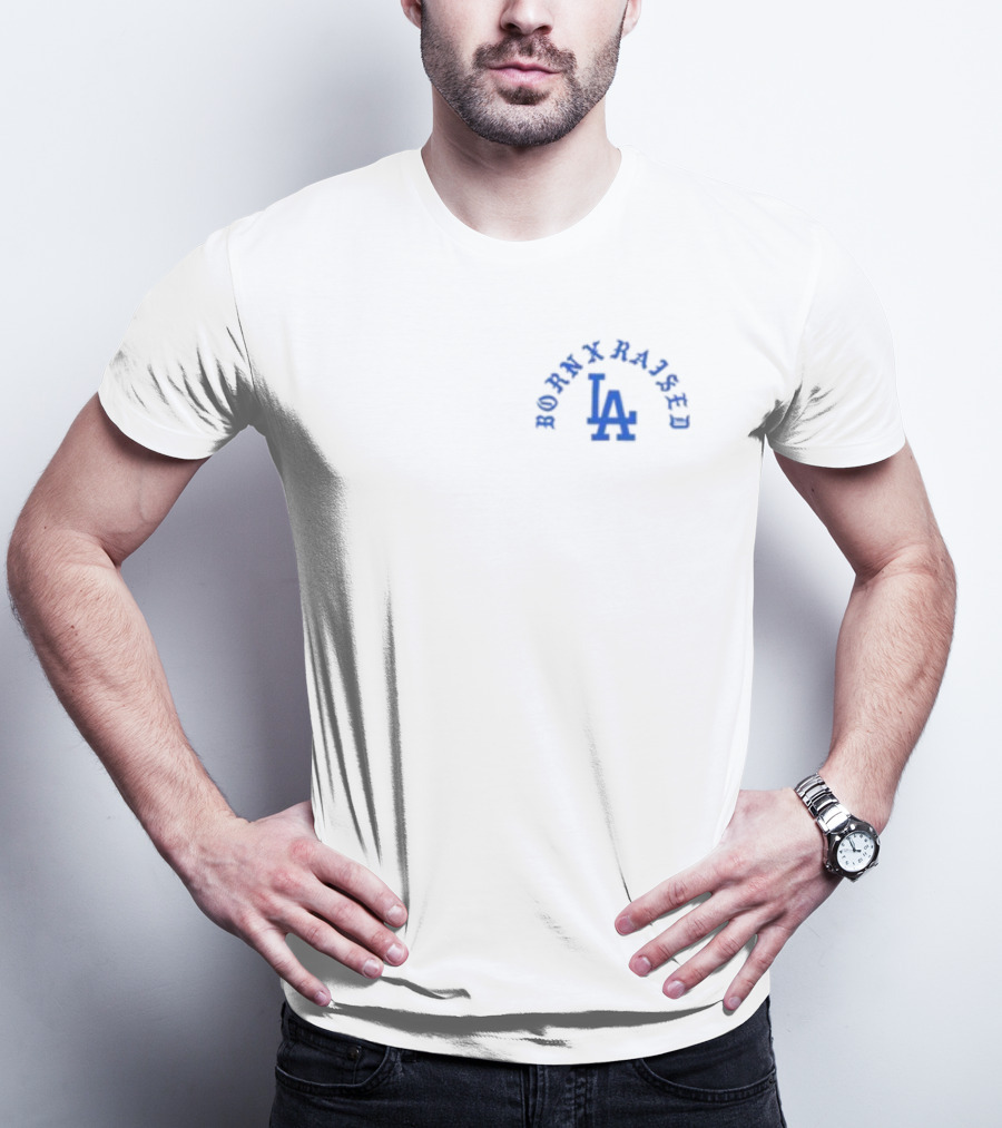 Born X Raised LA Dodgers-Inspired Los Angeles Typography T-Shirt