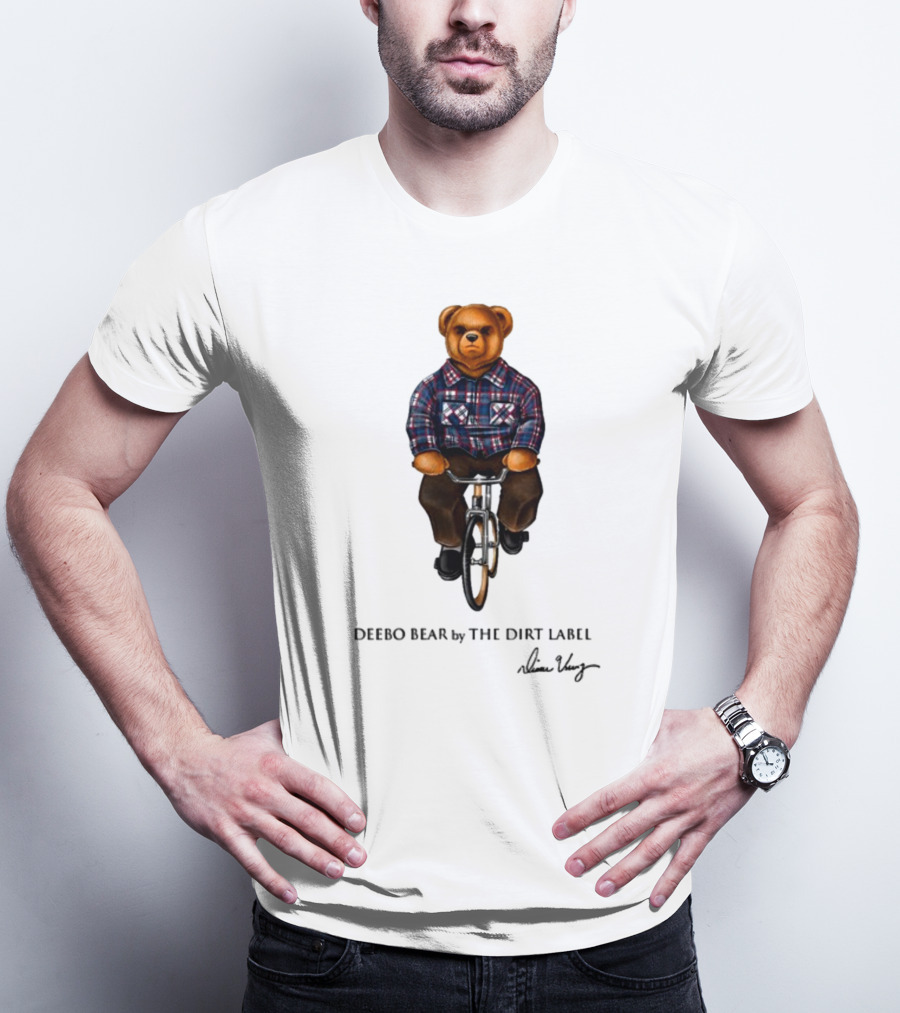 Deebo Bear Biking Plaid Style By The Dirt Label T-Shirt