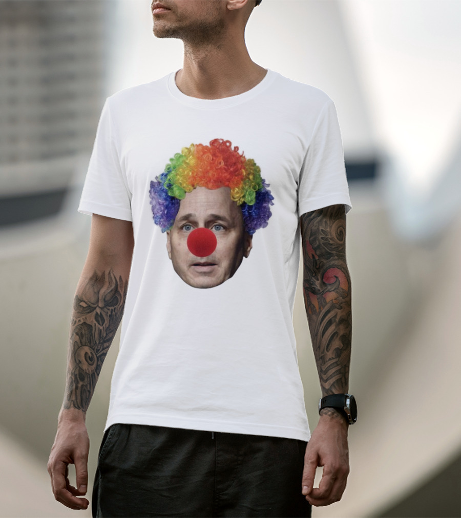 Burdenburner Brian Clownman Rainbow Wig Red Nose Face T-Shirt