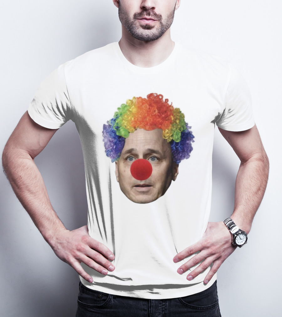 Burdenburner Brian Clownman Rainbow Wig Red Nose Face T-Shirt