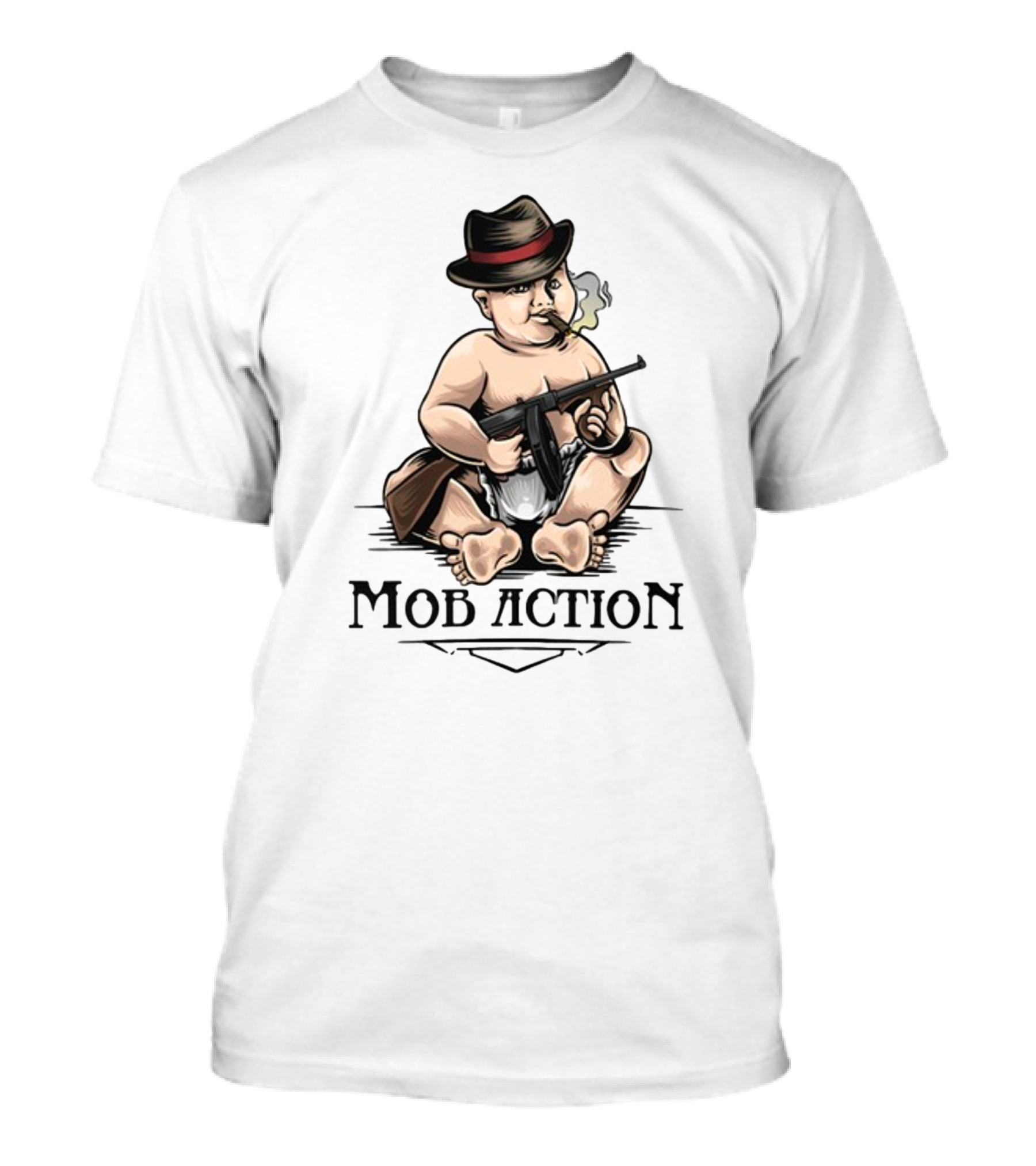 Jackass Baby Capone Mob Action Cigarette Fedora Gun T-Shirt