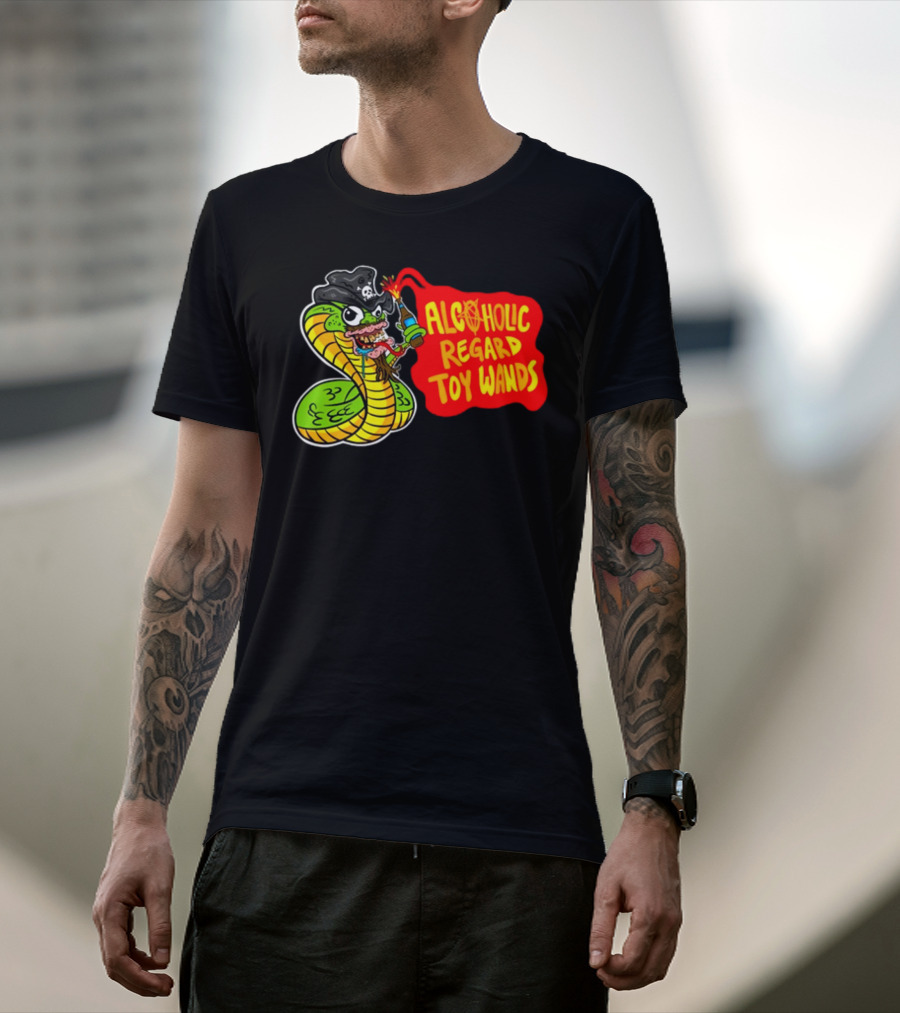 ALCOHOLIC REGARD TOY WANDS Snake Pirate Drinking T-Shirt