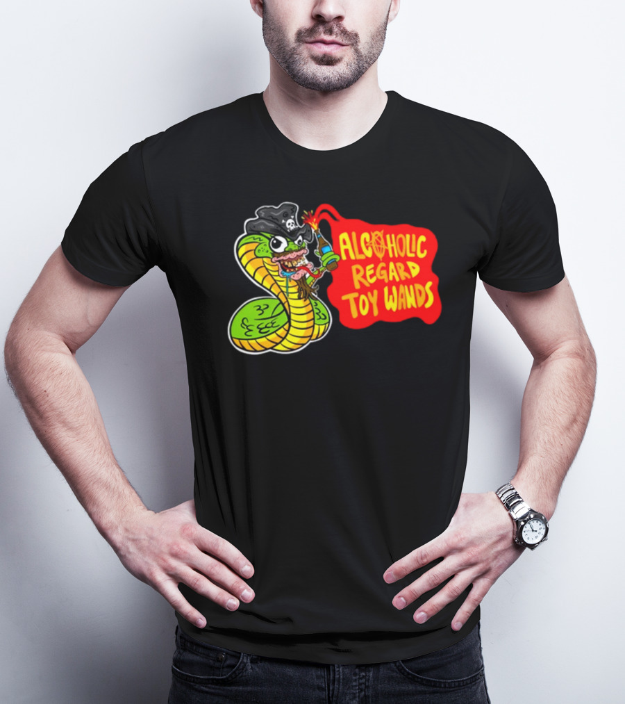 ALCOHOLIC REGARD TOY WANDS Snake Pirate Drinking T-Shirt