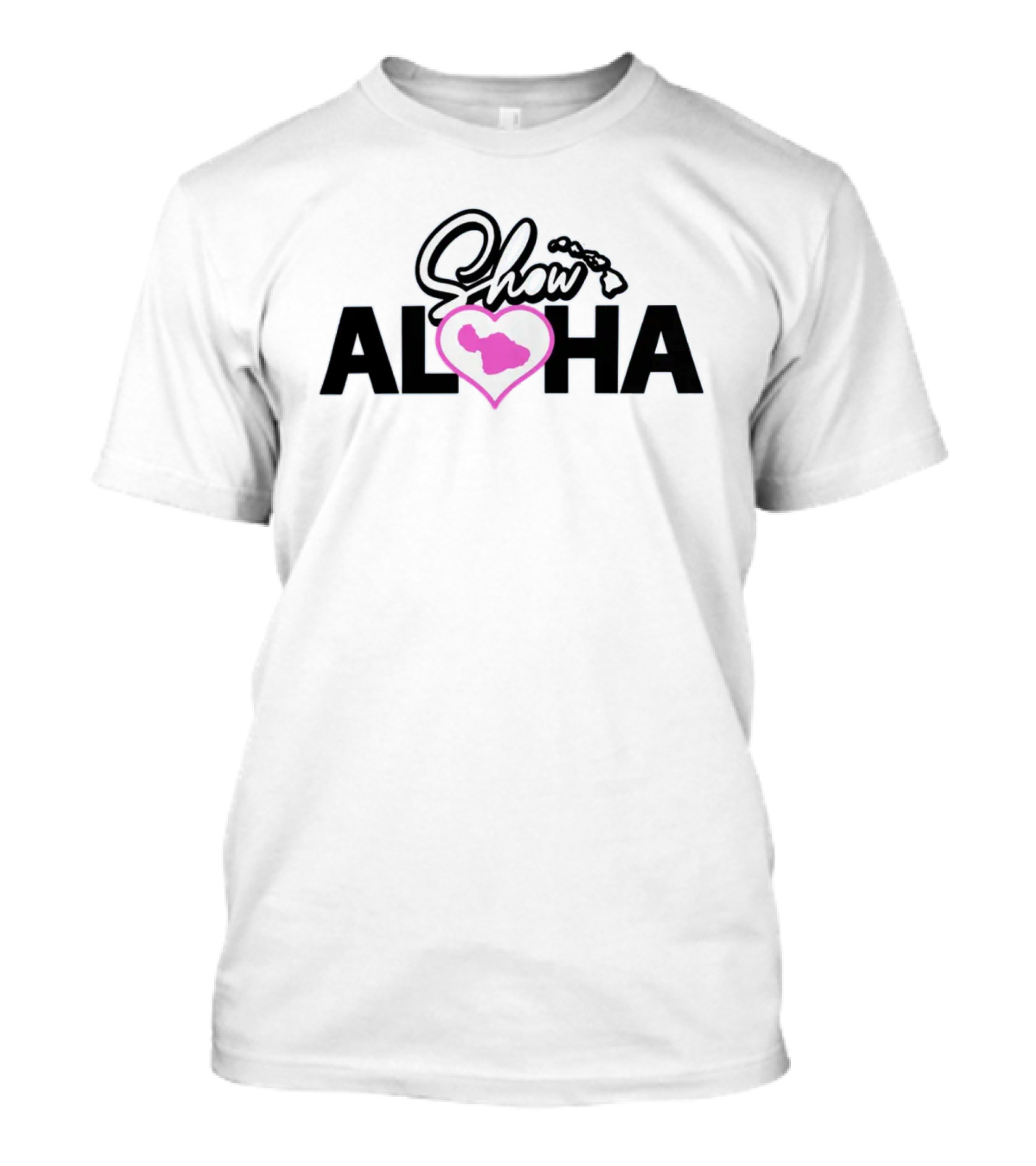 Show Aloha Maui Island Heart Map T-Shirt