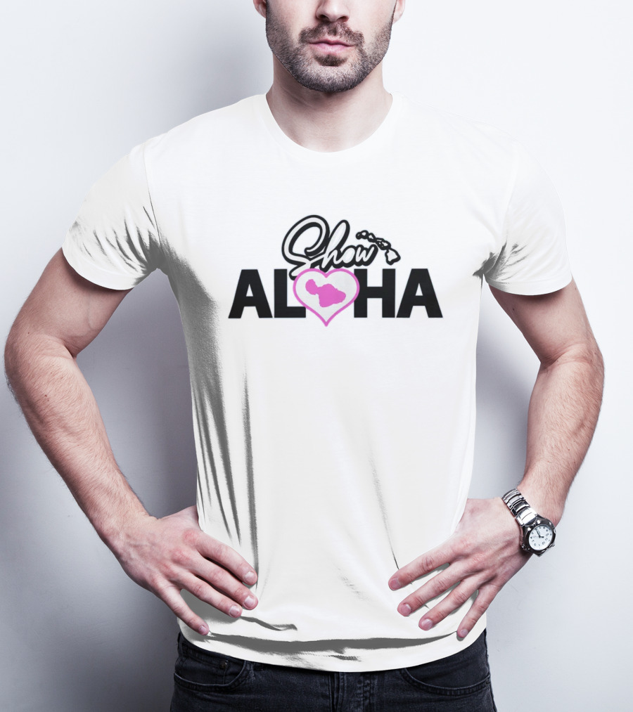 Show Aloha Maui Island Heart Map T-Shirt