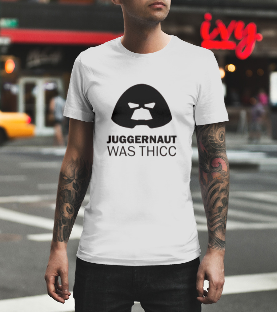 Juggernaut Was Thicc Bold Helmet T-Shirt