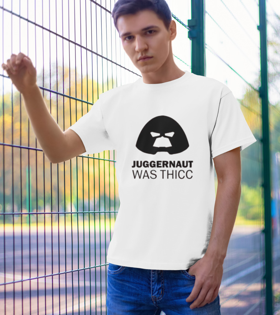 Juggernaut Was Thicc Bold Helmet T-Shirt