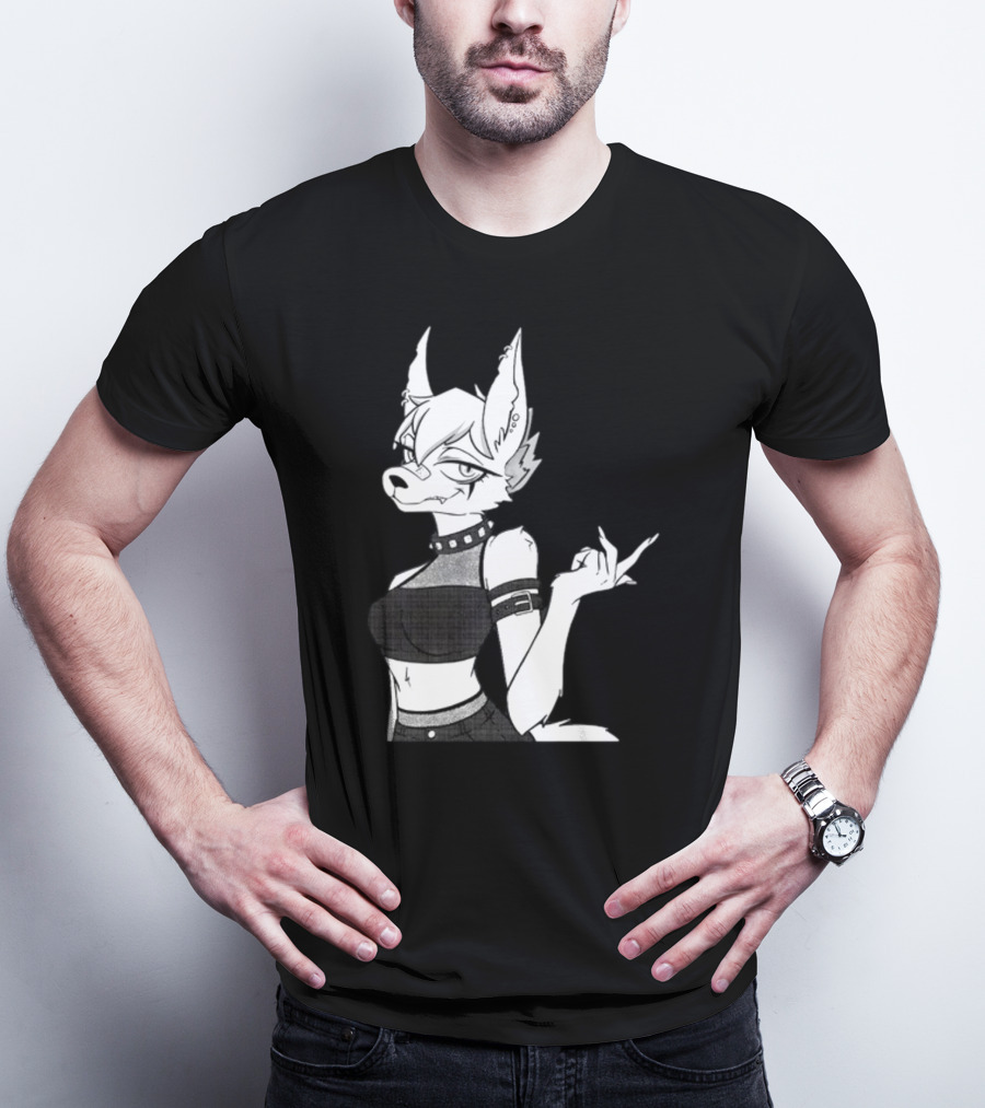 Punk Girl Jackal Attitude Aesthetic T-Shirt