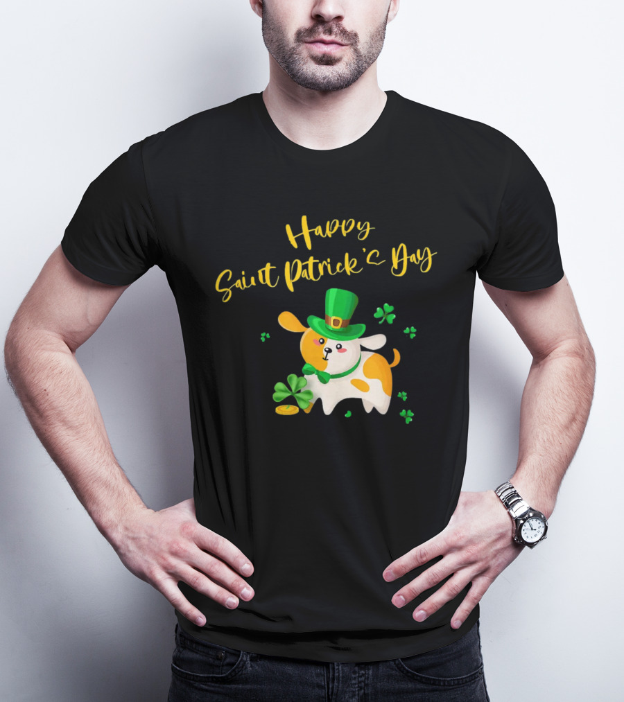 Happy Saint Patrick's Day Cute Kawaii Pug T-Shirt