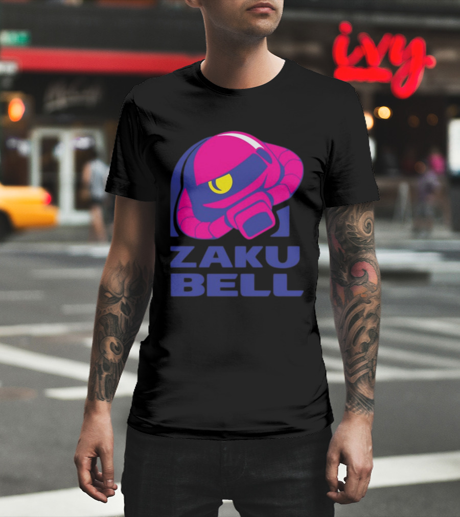 Zaku Bell Mecha Fusion Pink And Blue Helmet T-Shirt