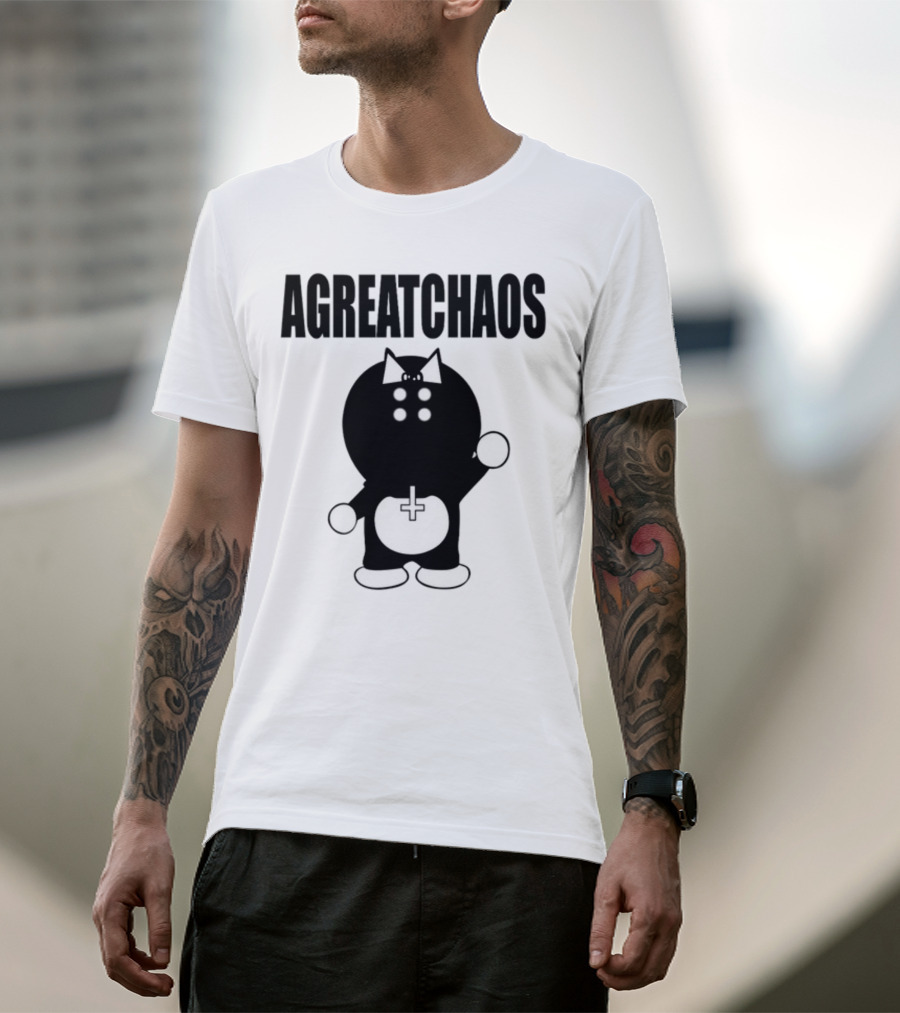 AGREATCHAOS Dark Figure With Bow And Cross T-Shirt