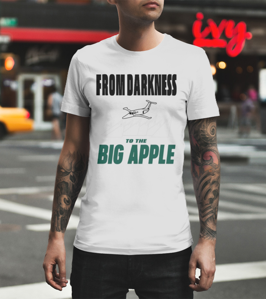 From Darkness To The Big Apple With Mountain And Plane T-Shirt