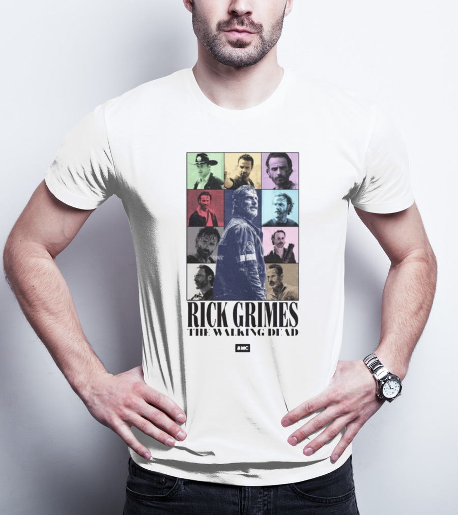 Rick Grimes The Walking Dead AMC Character Collage T-Shirt