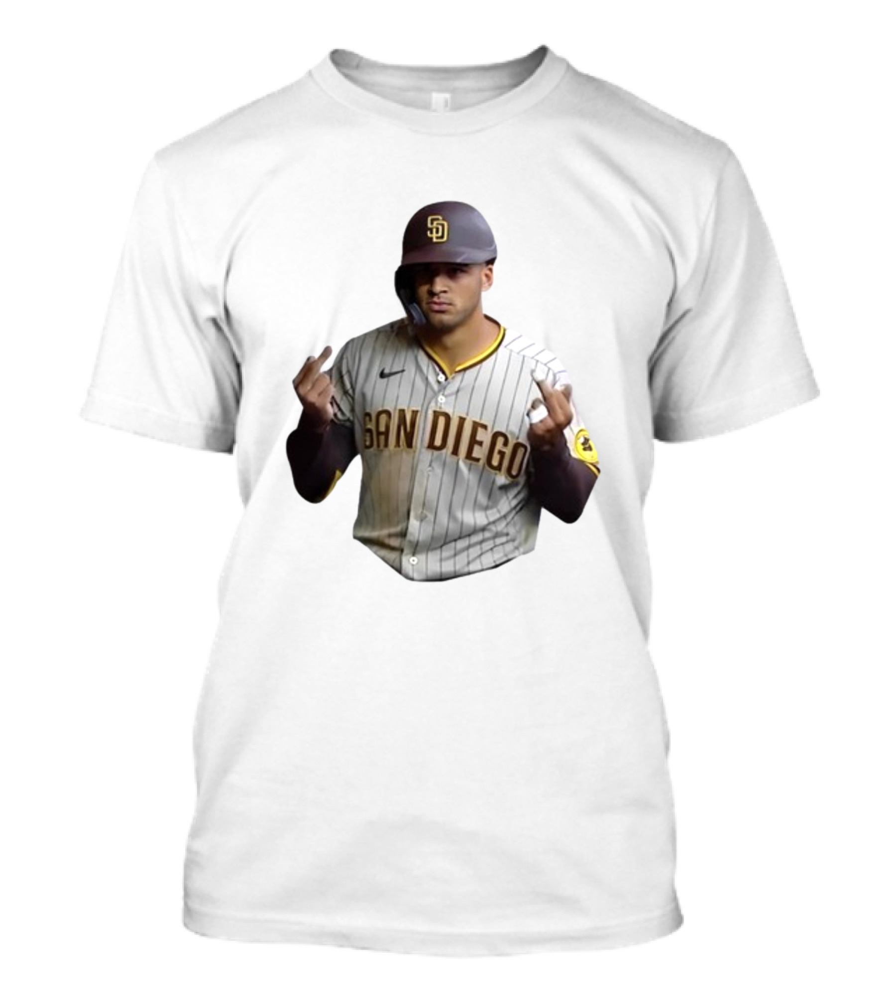San Diego Baseball Player Gesture In Pinstripe Jersey T-Shirt