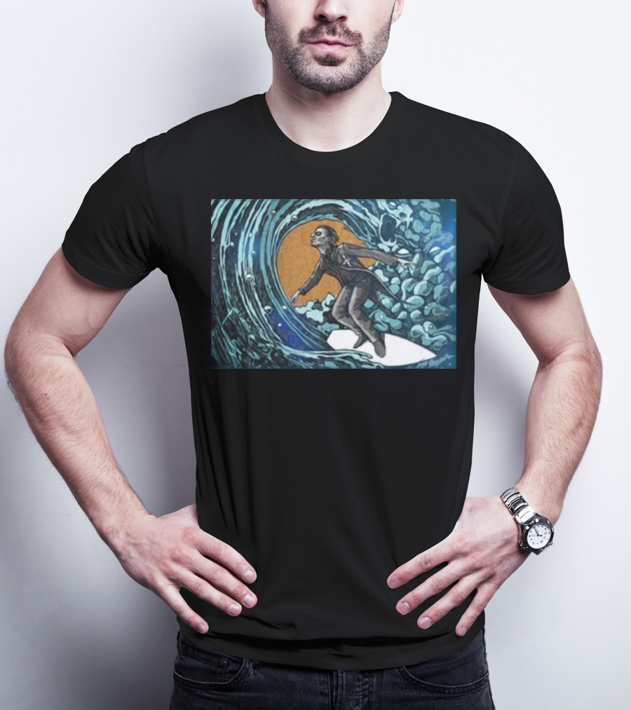 Michael Myers Surfing Massive Wave Halloween T-Shirt