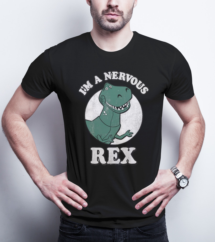 I'm A Nervous Rex Dinosaur Illustrated T-Rex T-Shirt