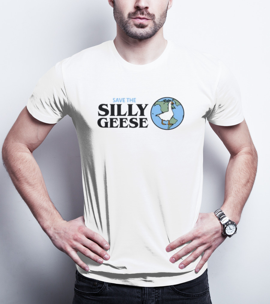 SAVE THE SILLY GEESE Earth Globe Goose T-Shirt