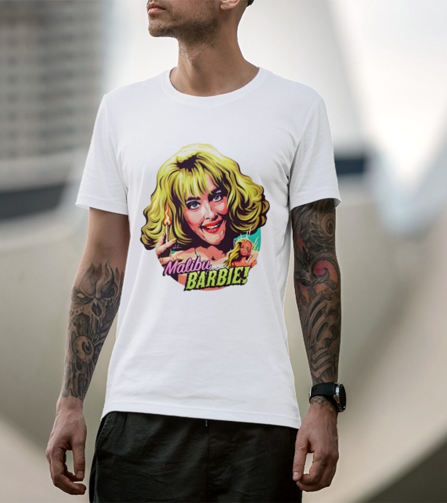 Malibu Barbie Debbie Jellinsky Doll Art With Flaming Lighter T-Shirt