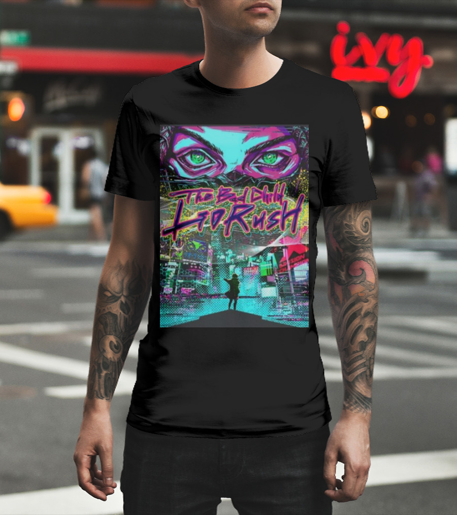 The Bad Child Lio Rush Cyber Punk Tokyo Neon Streetscape T-Shirt
