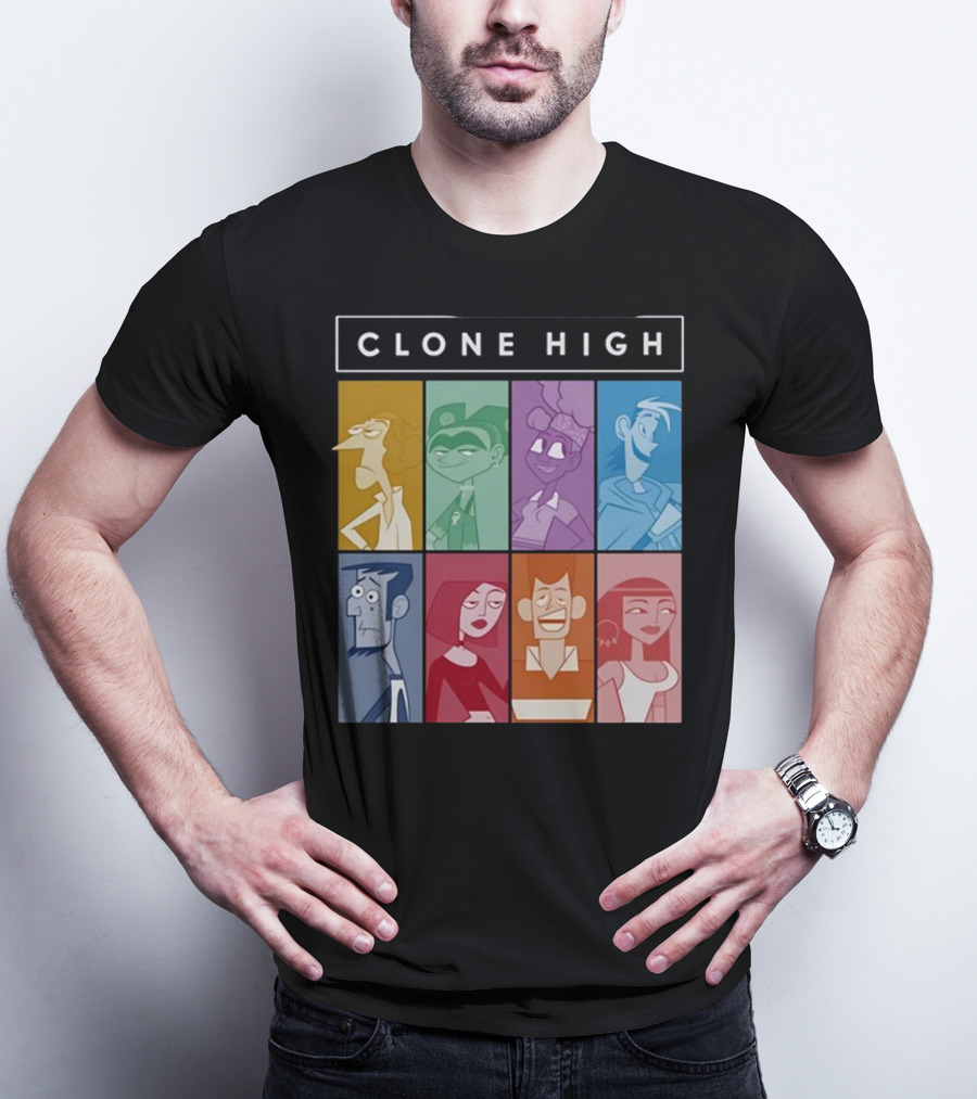 Clone High Character Blocks Cast Montage T-Shirt
