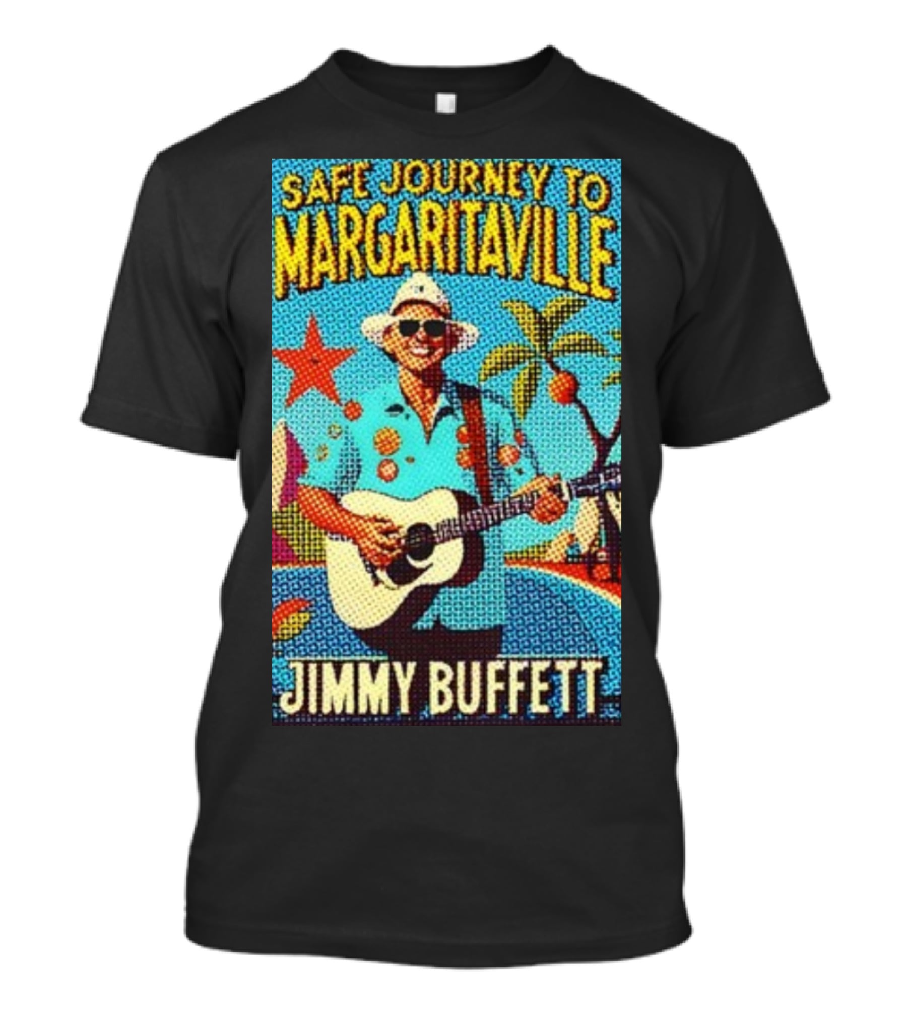 Safe Journey To Margaritaville Jimmy Buffett Tropical Guitar Fun T-Shirt