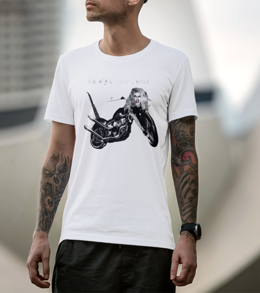 Born This Way Album Motorcycle Lady Gaga T-Shirt