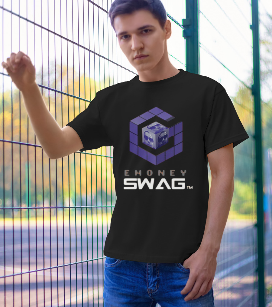 Erobb221 Emoney Swag Cube Design With Purple Blocks T-Shirt