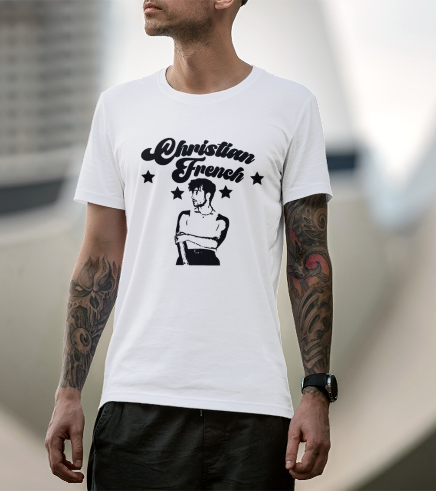Christian French Music Fan Art Black Stars T-Shirt