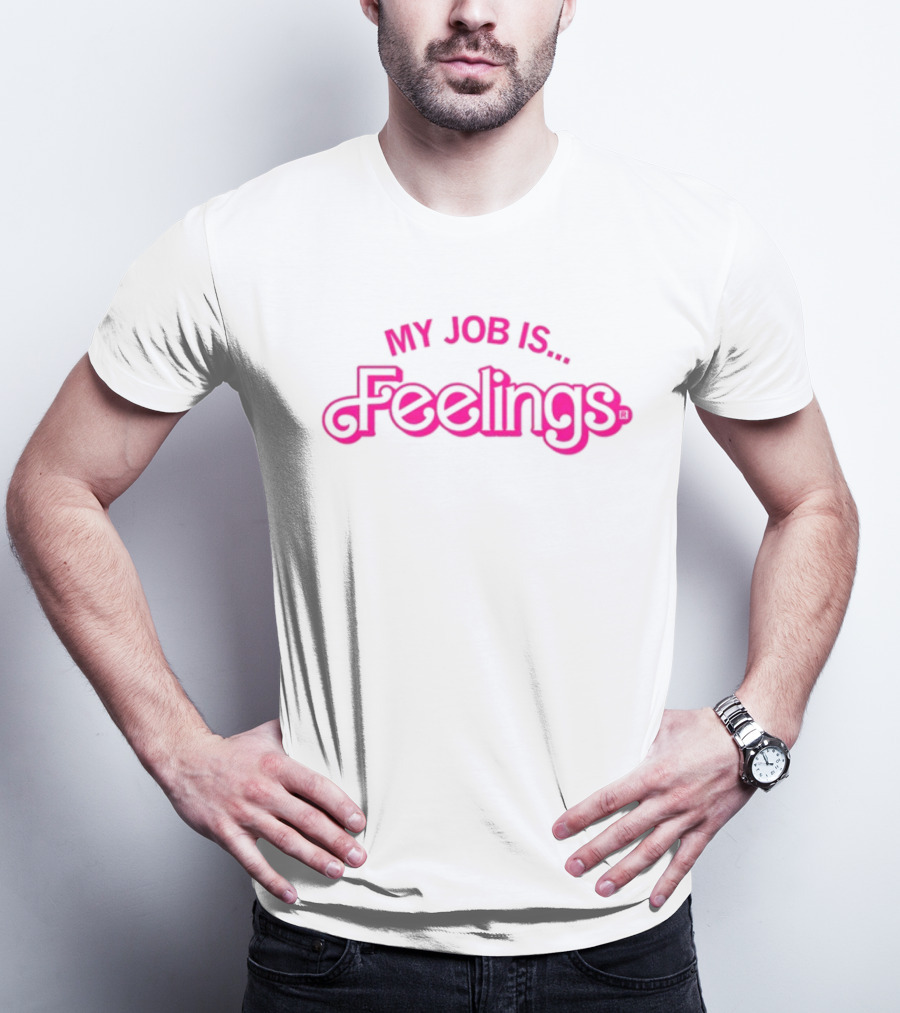 Raygun My Job Is Feelings Feelings Text In Pink T-Shirt