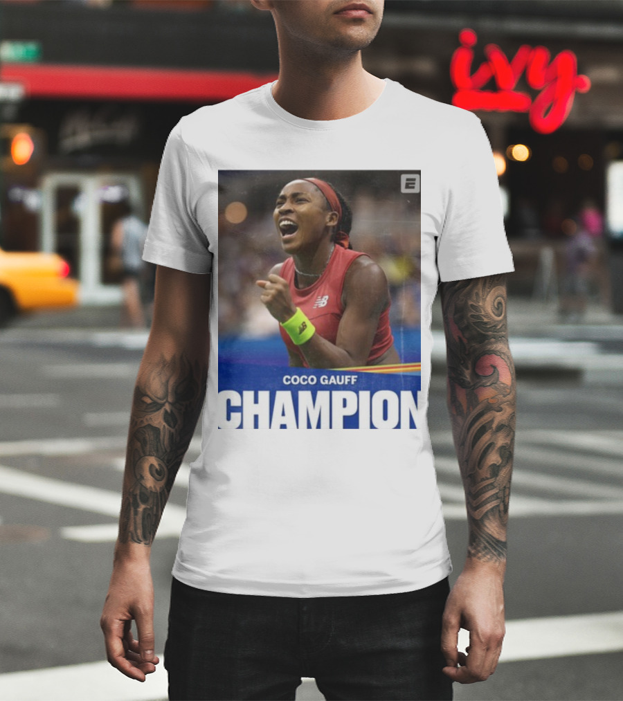 Coco Gauff Champion ESPN Tennis New Balance T-Shirt