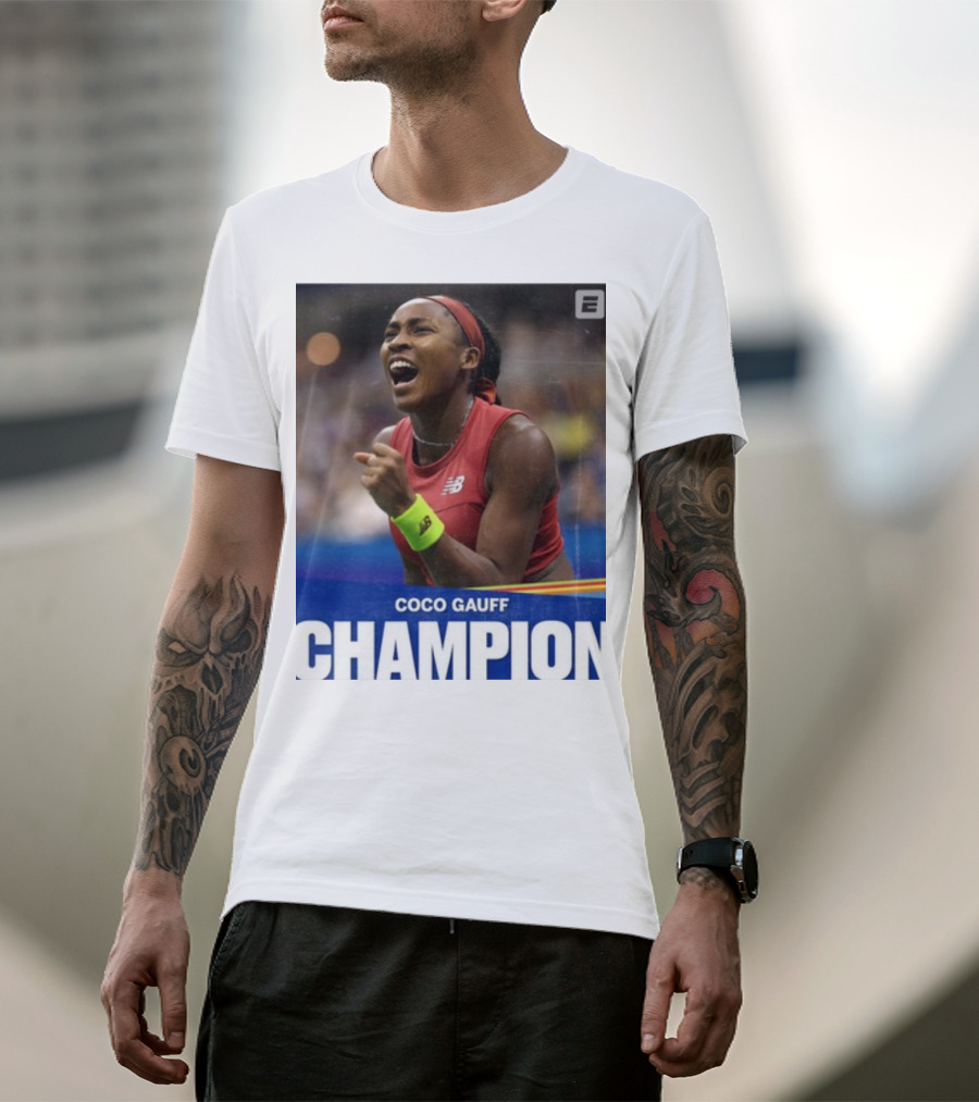 Coco Gauff Champion ESPN Tennis New Balance T-Shirt