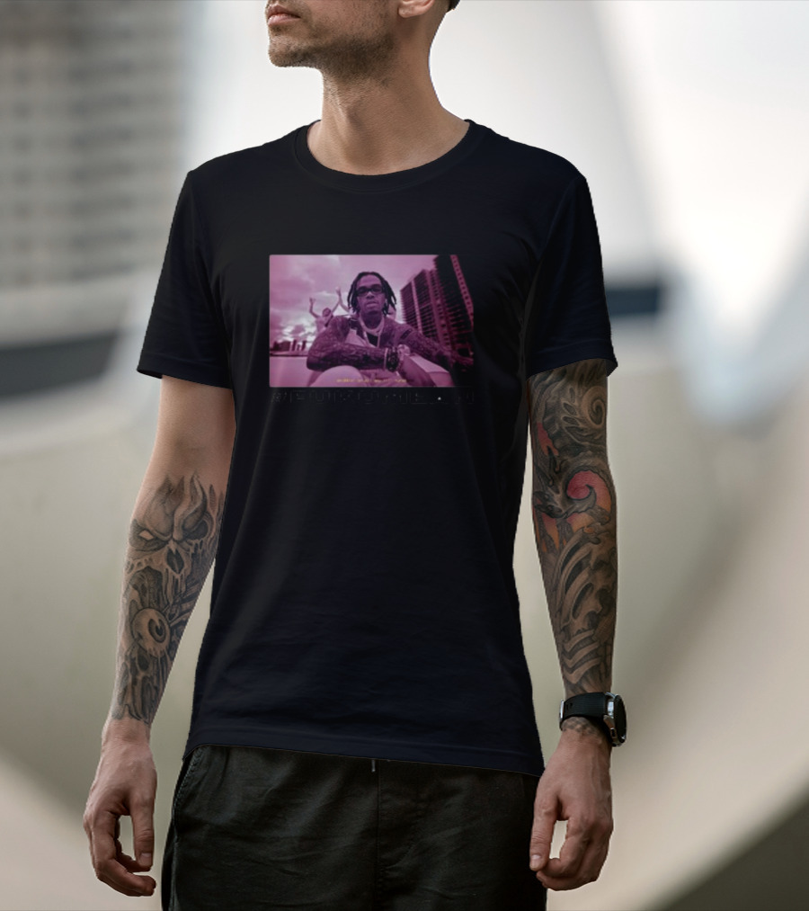 Gunnawunna #Fukumean Urban Style With Pink Tint And Skyline Background T-Shirt