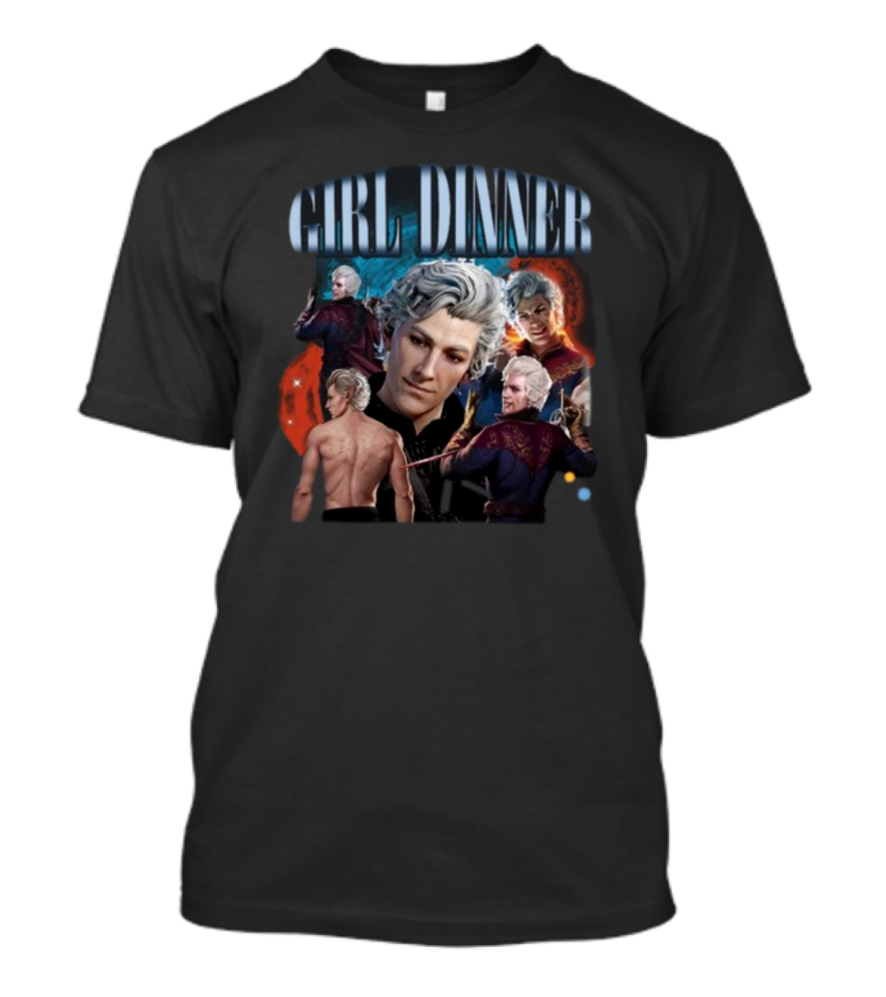 Girl Dinner Astarion Baldur's Gate 3 Character Collage T-Shirt