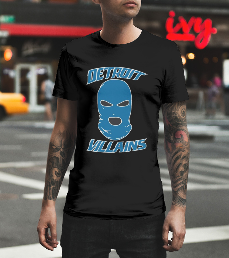 Detroit Villains Blue Mask T-Shirt