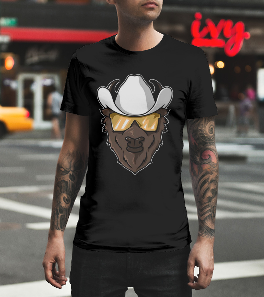 Colorado Buffalo Cowboy Hat And Sunglasses T-Shirt