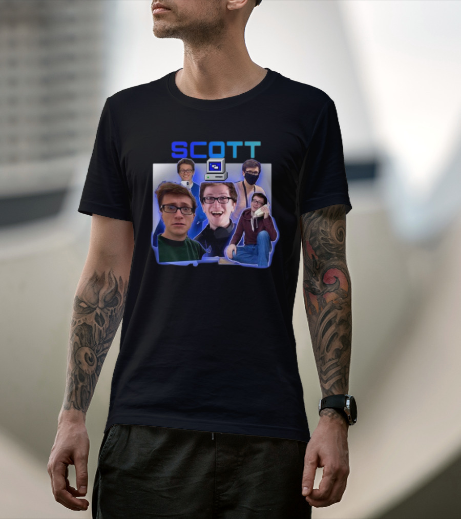 Scott Vintage Retro Computer Enthusiast Multicolored Portrait Collection T-Shirt