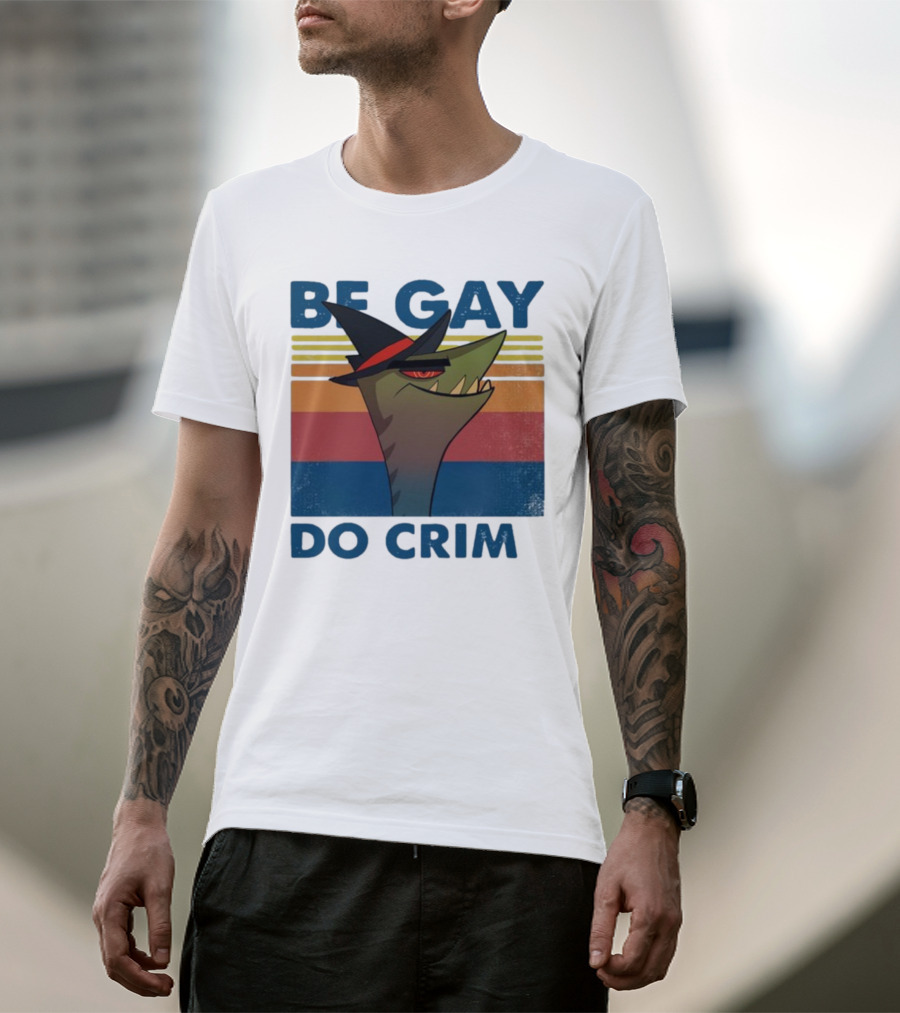 Helluva Boss Be Gay Do Crime Retro Style Snake In Hat T-Shirt