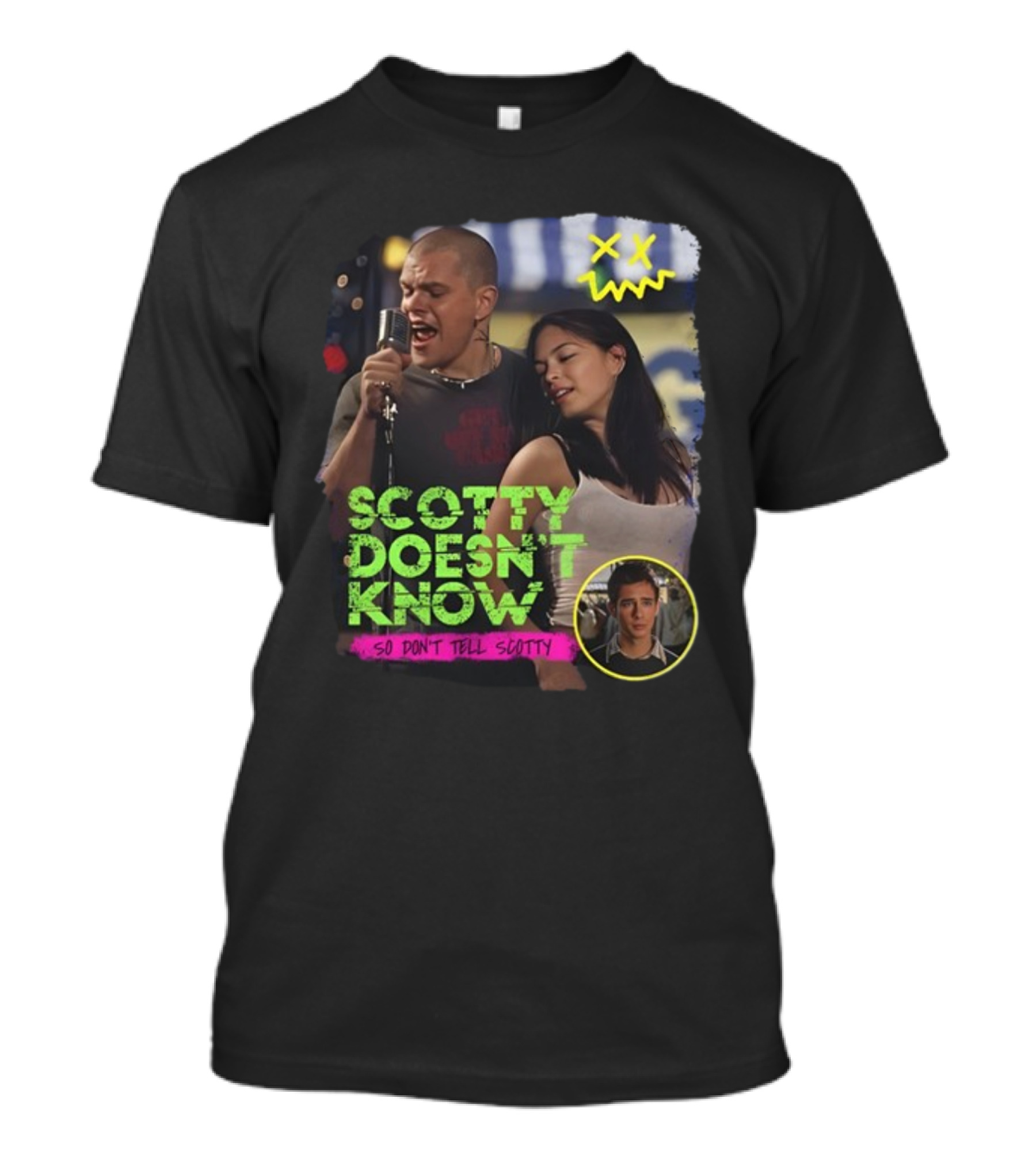 Jonas Never Scotty Doesn't Know So Don't Tell Scotty Karaoke Scene T-Shirt