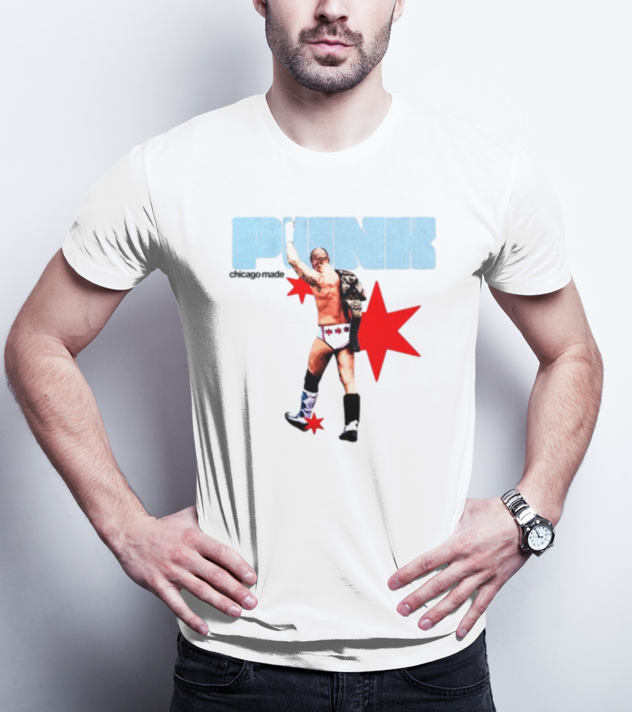 Punk Chicago Made Wrestler With Stars And Backpack T-Shirt