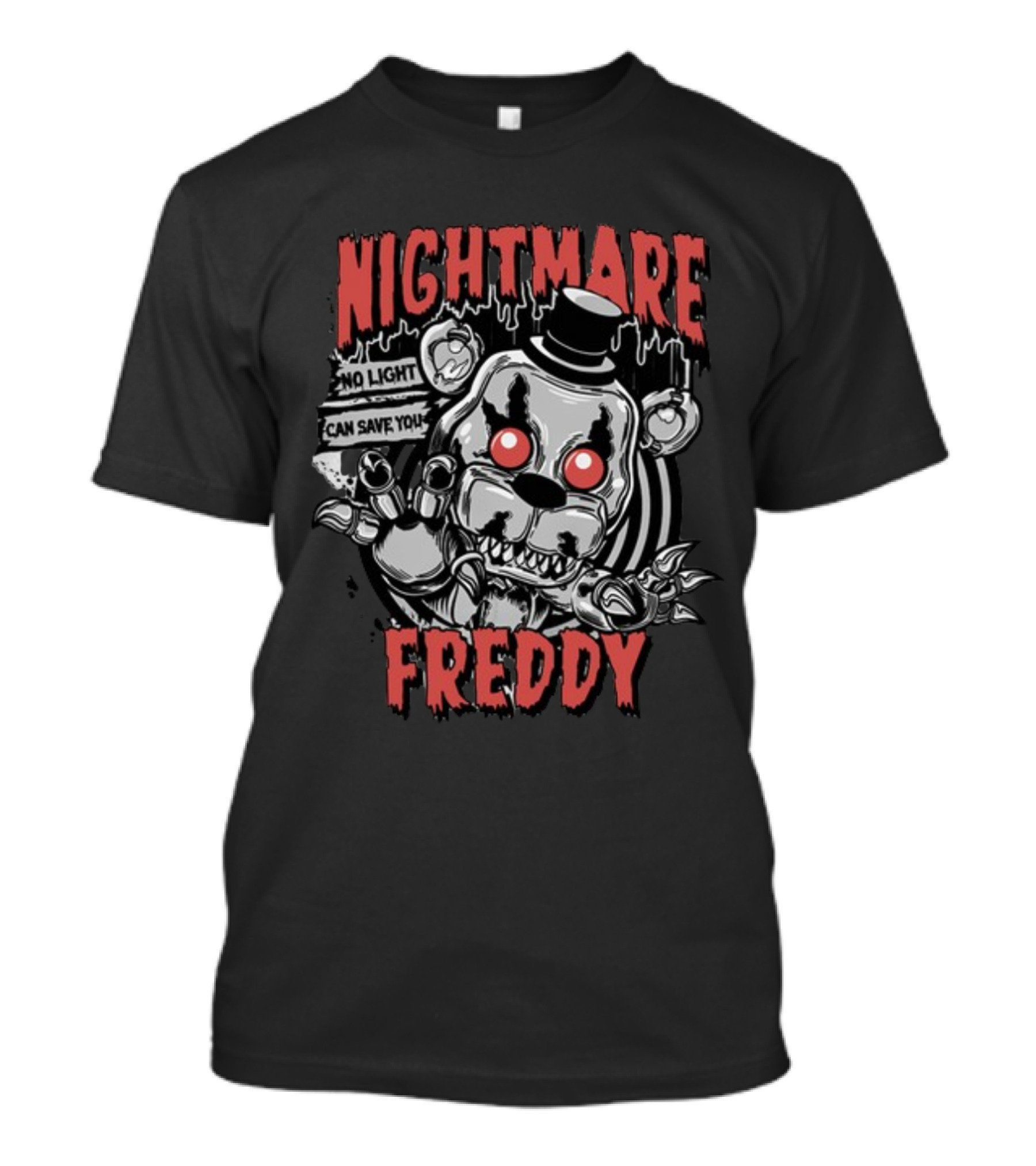 Nightmare Freddy No Light Can Save You Five Nights At Freddy's Glow In The Dark T-Shirt