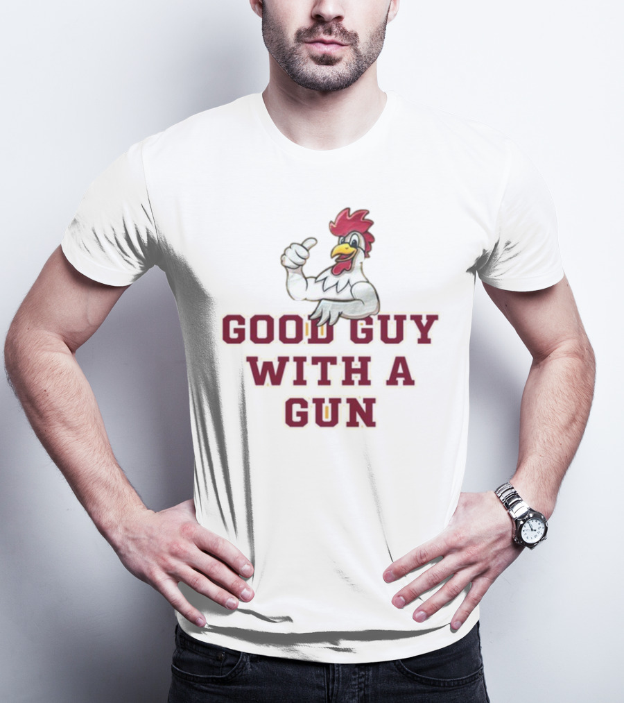 Rooster Good Guy With A Gun Thumbs Up T-Shirt