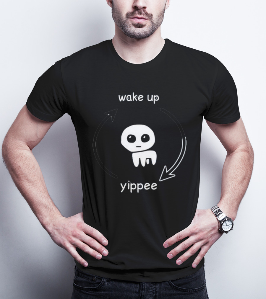 Wake Up Yippee Cringey Cycle Character T-Shirt